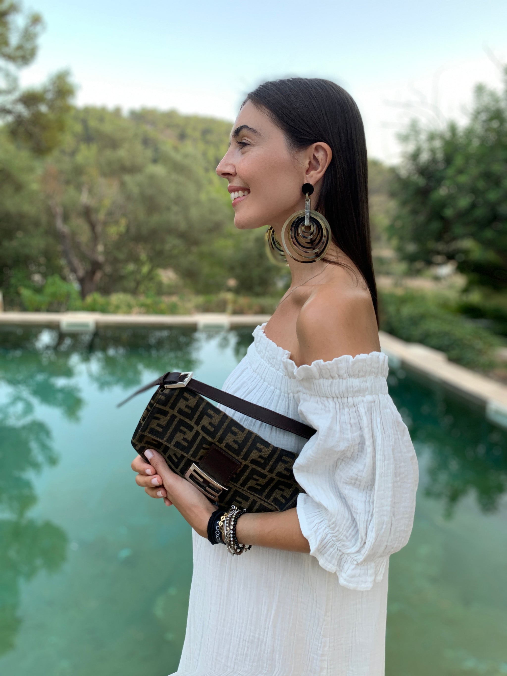 Iman earrings chocolate – Cuckoo B